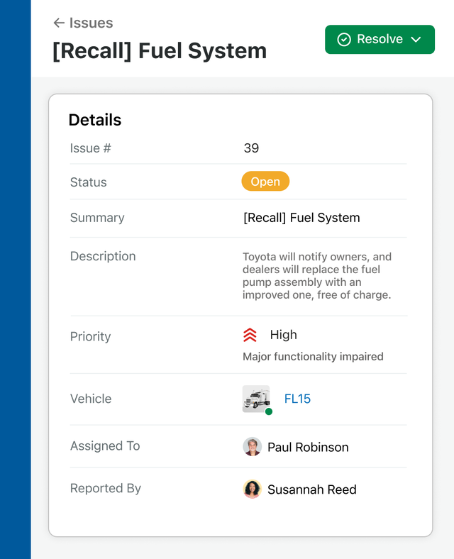 Automatic Notifications for Vehicle Recalls in Your Fleet - Fleetio