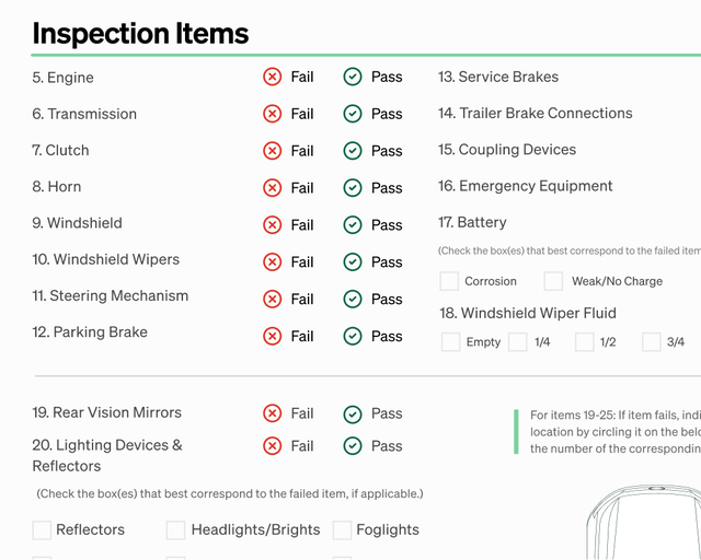 Free Vehicle Inspection Form Template - Fleetio