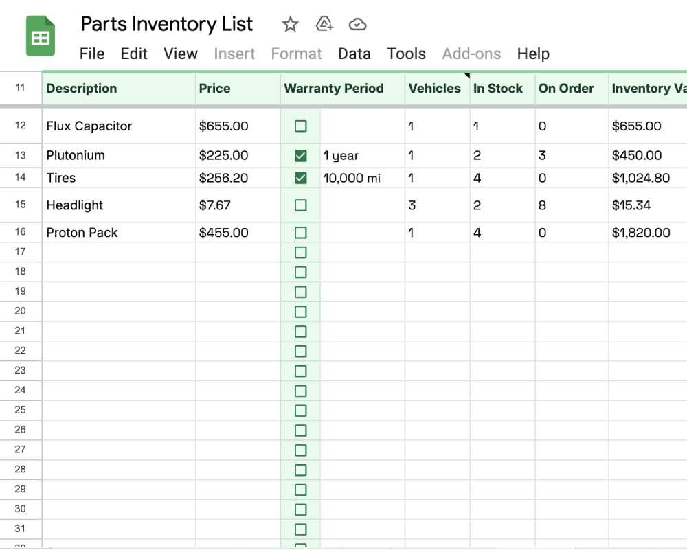 Free Parts Inventory Spreadsheet Template Fleetio Free Parts Inventory Spreadsheet Template Fleetio
