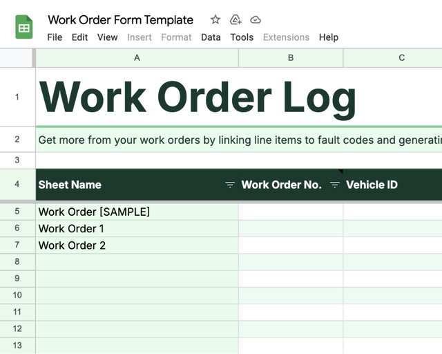 Free Maintenance Work Order Template - Fleetio